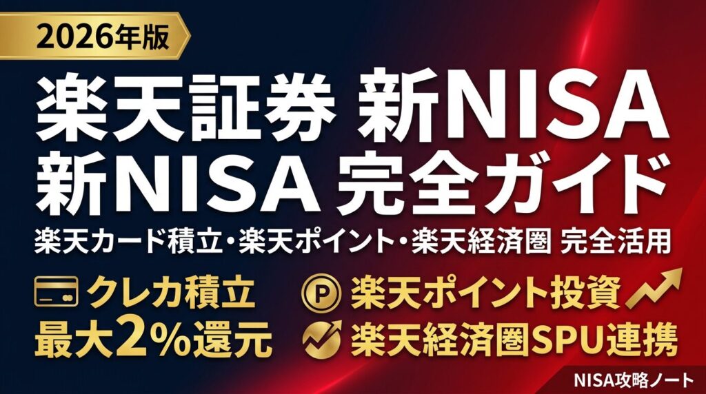 【2026年版】楽天証券の新NISAを徹底解説｜楽天ポイント活用・クレカ積立還元率・楽天経済圏完全連携 | NISA攻略ノート